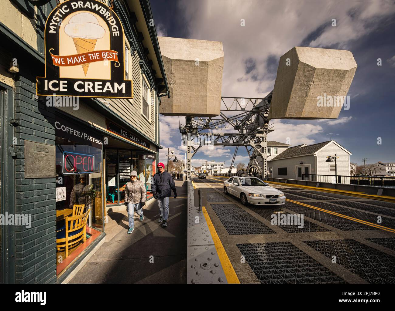 Mystic River Bascule Bridge Mystic, Connecticut, USA Stock Photo - Alamy