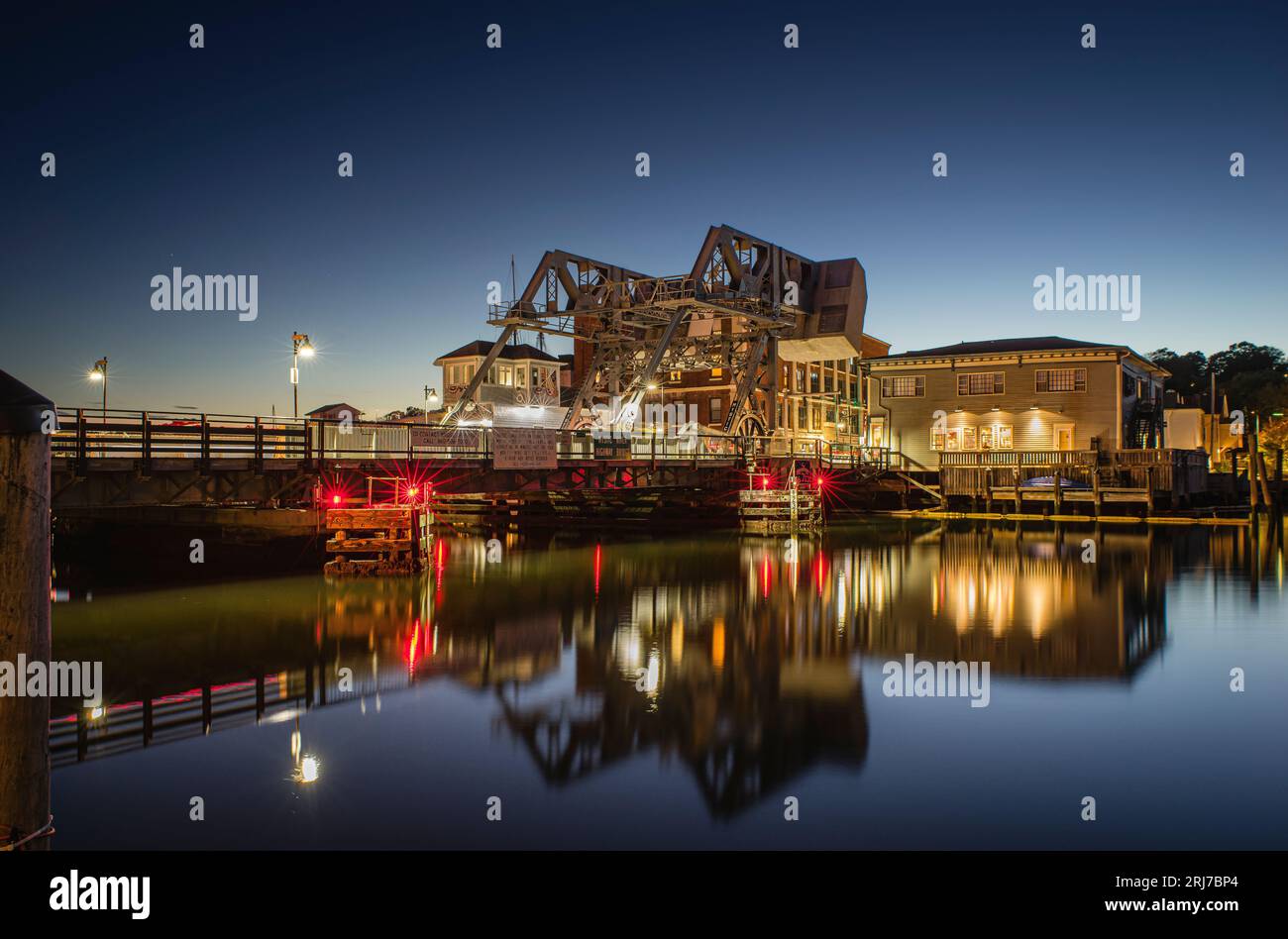 Mystic River Bascule Bridge Mystic, Connecticut, USA Stock Photo - Alamy