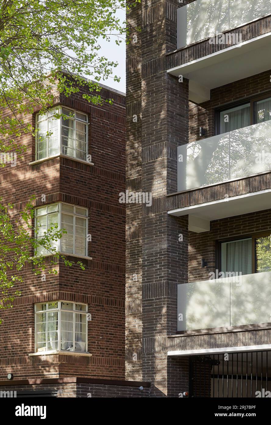 Corner views of brick facades. Wellington Road, London, United Kingdom ...