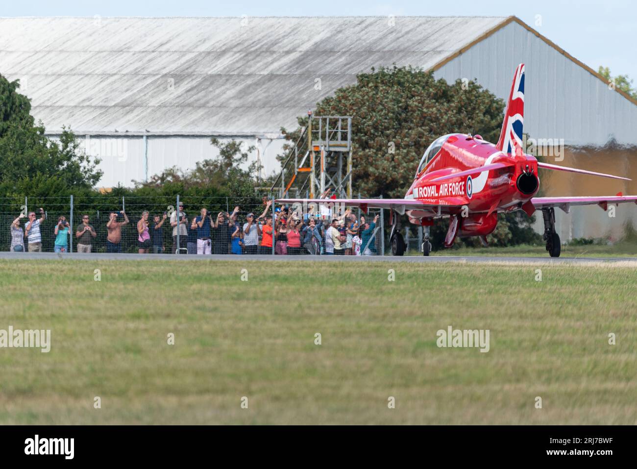 RAF Red Arrows Hawk at London Southend Airport, Essex, UK. Using the ...
