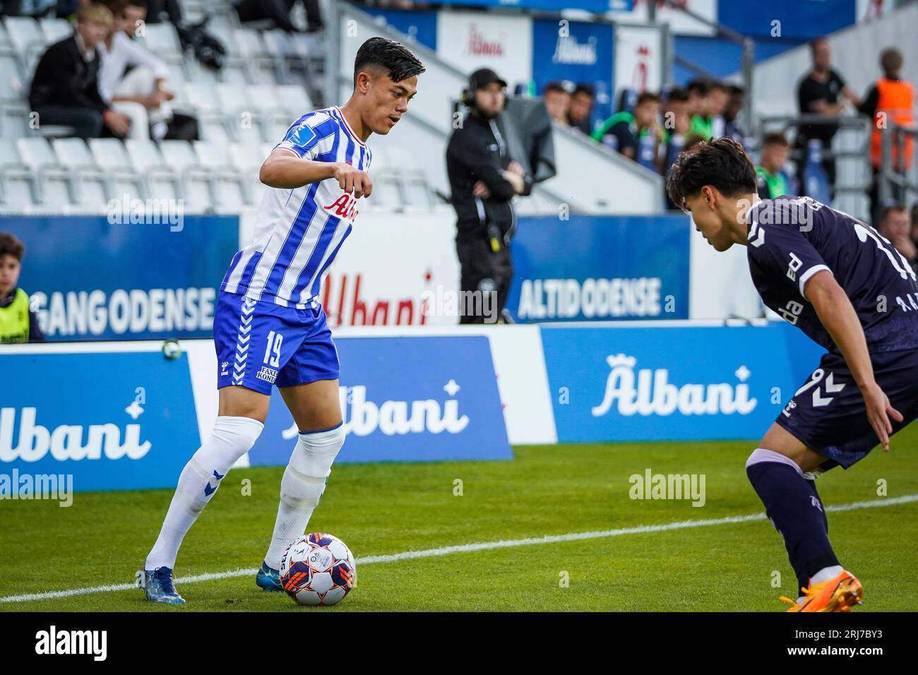 Odense, Denmark. 20th, August 2023. Johannes Selven (19) of OB seen ...