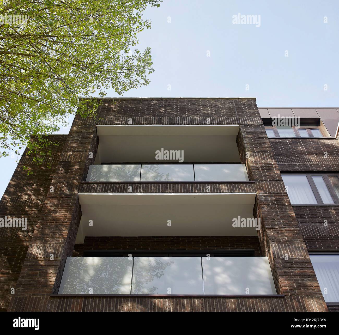 Brick facade from below. Wellington Road, London, United Kingdom ...