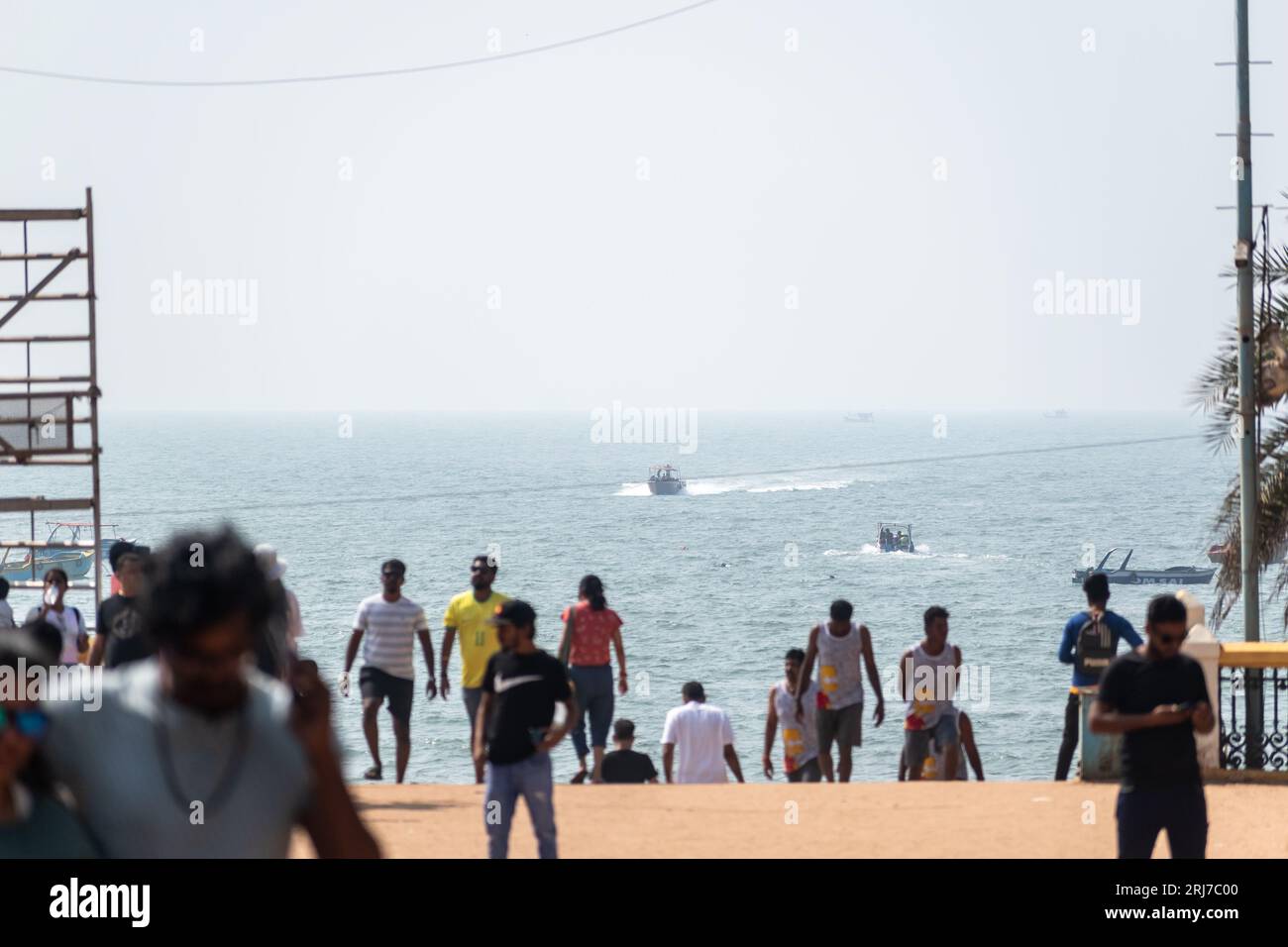Calangute, Goa, India - January 2023: View of the sea from the crowded ...