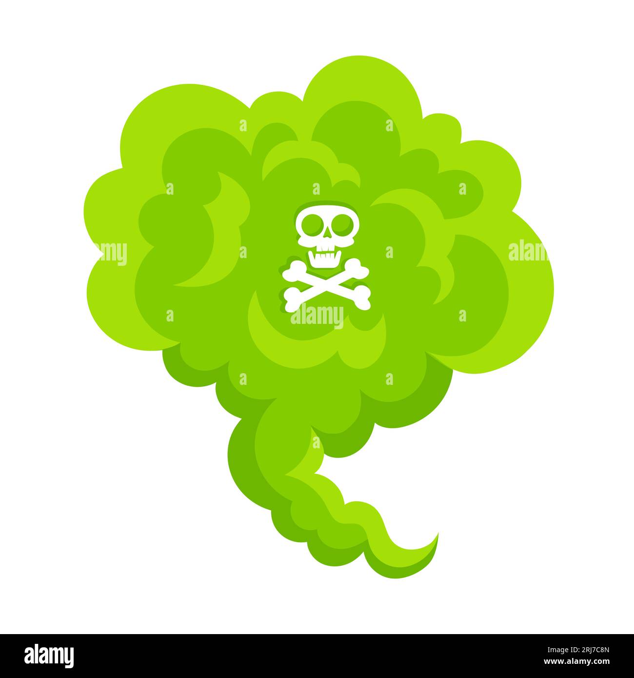 Smelling green cartoon smoke or fart clouds flat style design vector ...