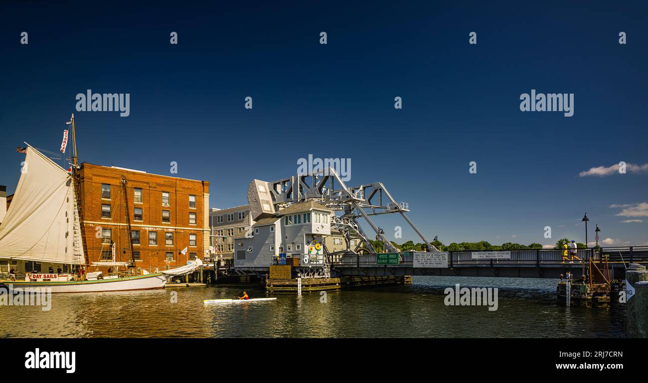 Mystic River Bascule Bridge Mystic, Connecticut, USA Stock Photo - Alamy