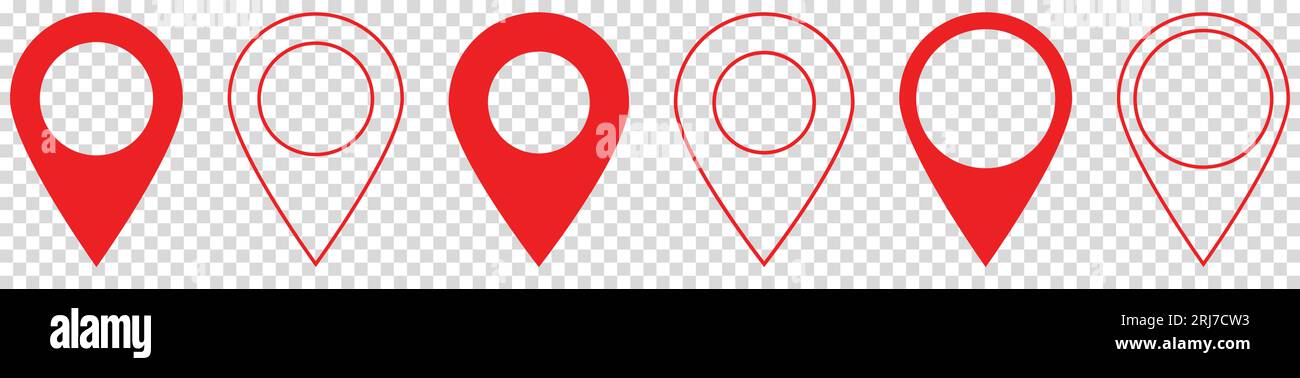 Location pin icons. Vector illustration isolated on transparent ...