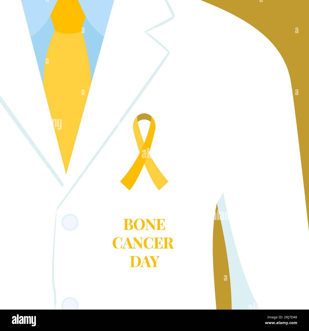 Bone cancer awareness day yellow ribbon illustration Stock Vector Image ...