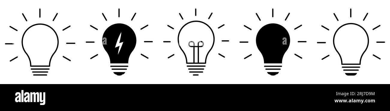 Lamp icon set. Idea lamp collection. Vector illustration isolated on ...