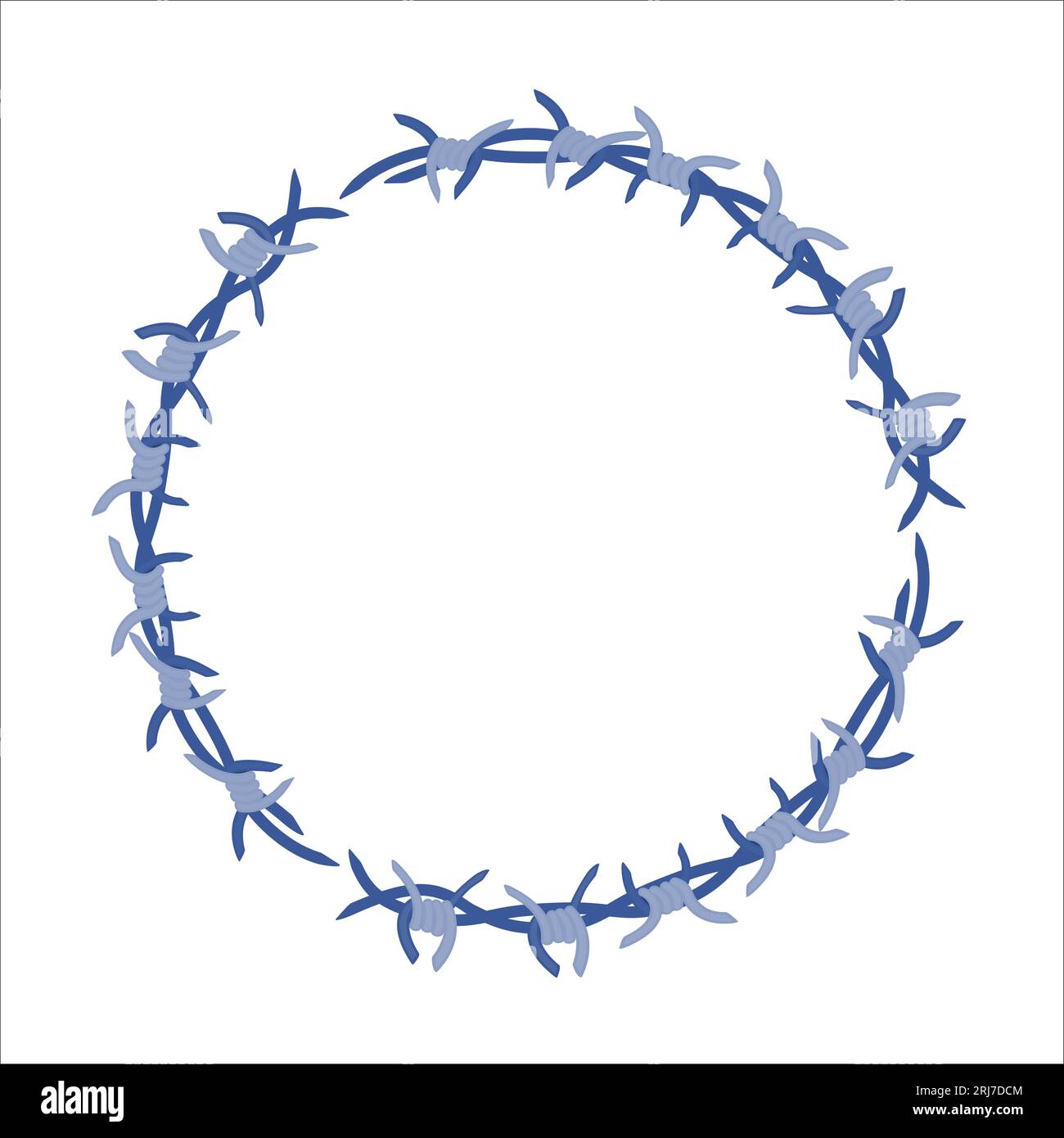 Sharp barbed wire fence barrier frame illustration Stock Vector Image ...