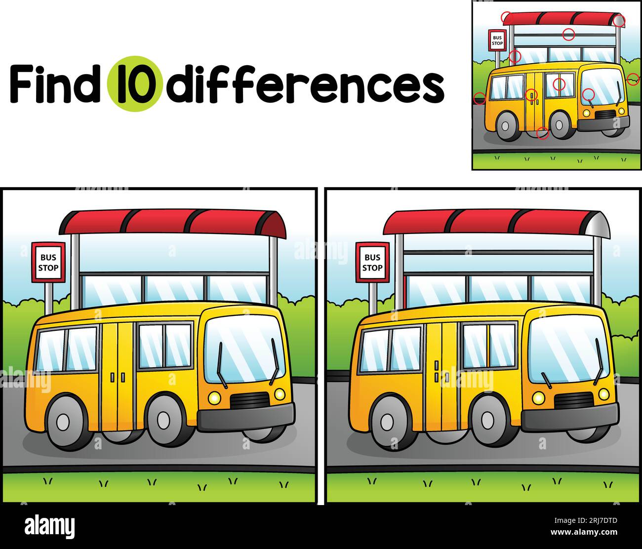 Bus Vehicle Find The Differences Stock Vector Image & Art - Alamy