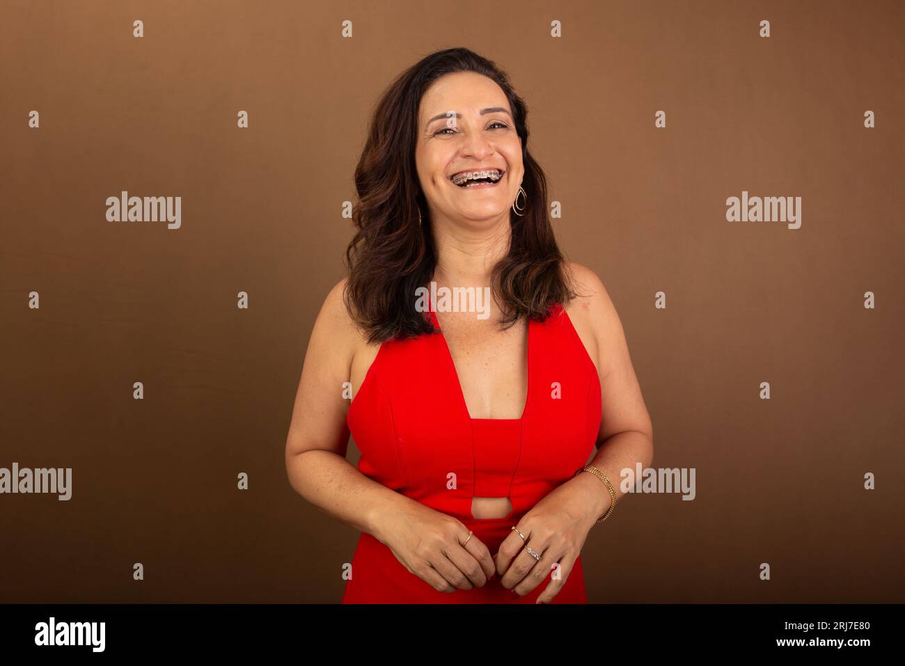 Portrait of beautiful confident cheerful woman. Emotional maturity ...