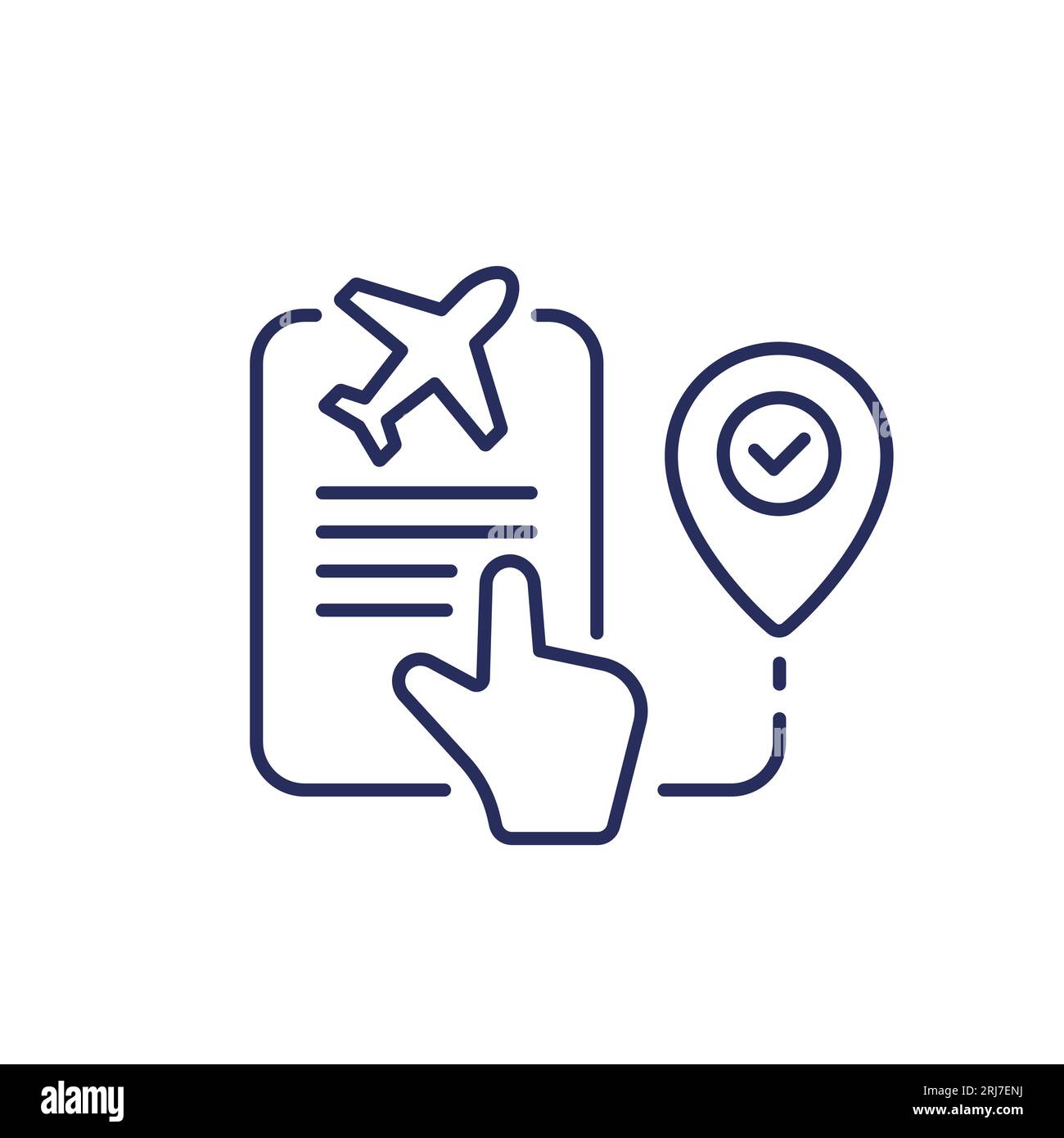 flight booking icon, line vector Stock Vector Image & Art - Alamy