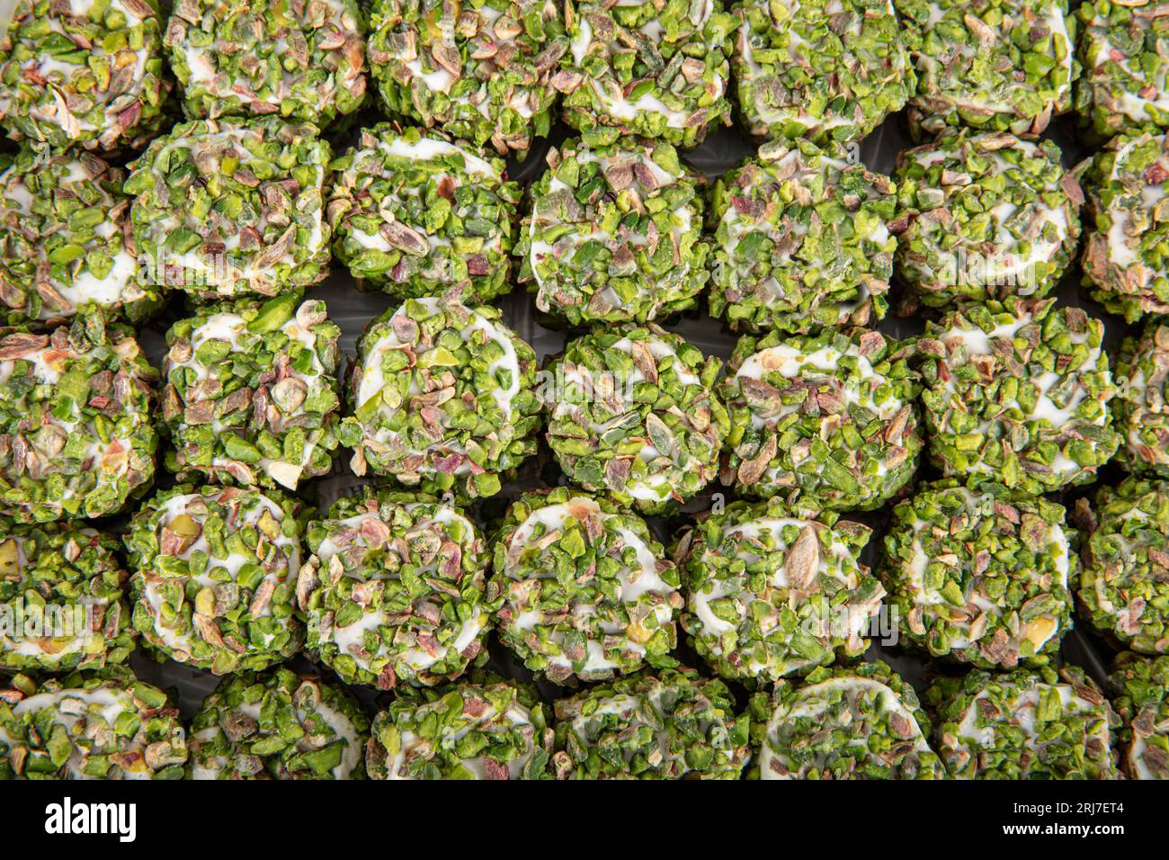 Delicious Turkish Delight with pistachios. Assortment of Turkish ...