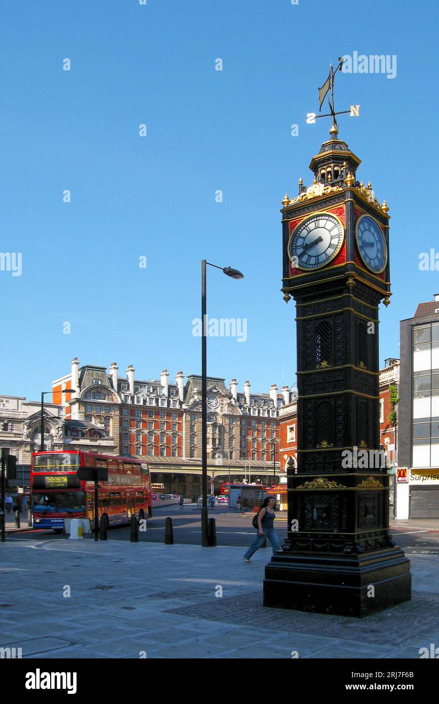 Little Ben Clock outside of London Victoria Station, a railway terminus ...