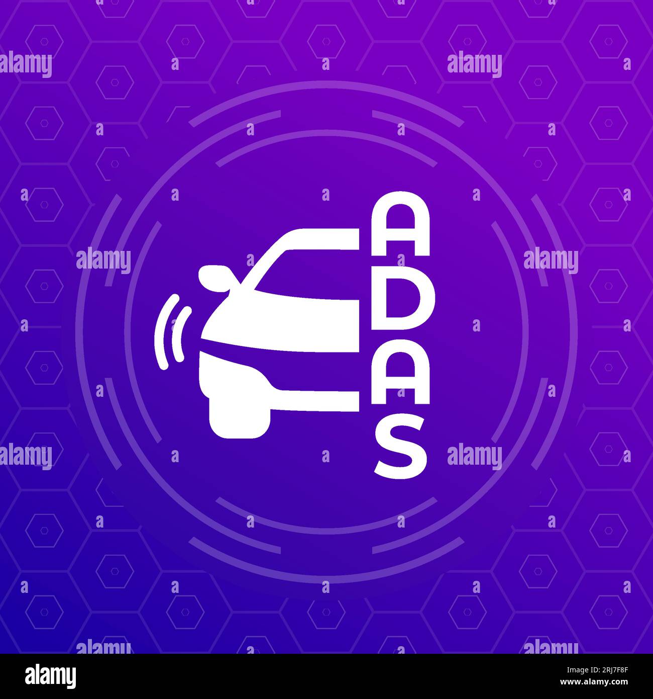 Advanced driver-assistance system icon with a car Stock Vector Image ...