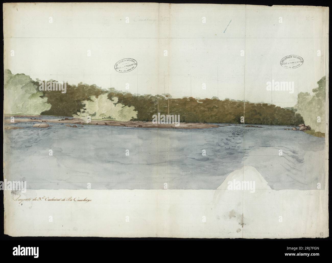 Prospecto da terceira cachoeira do Rio Cauaborys 18th century by ...