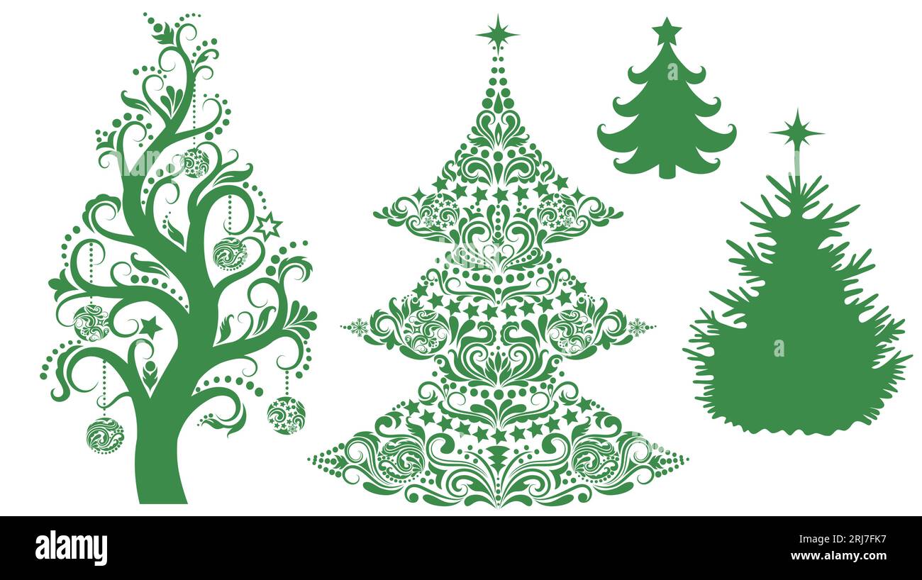 Pattern in a shape of a christmas tree on the white background Stock ...