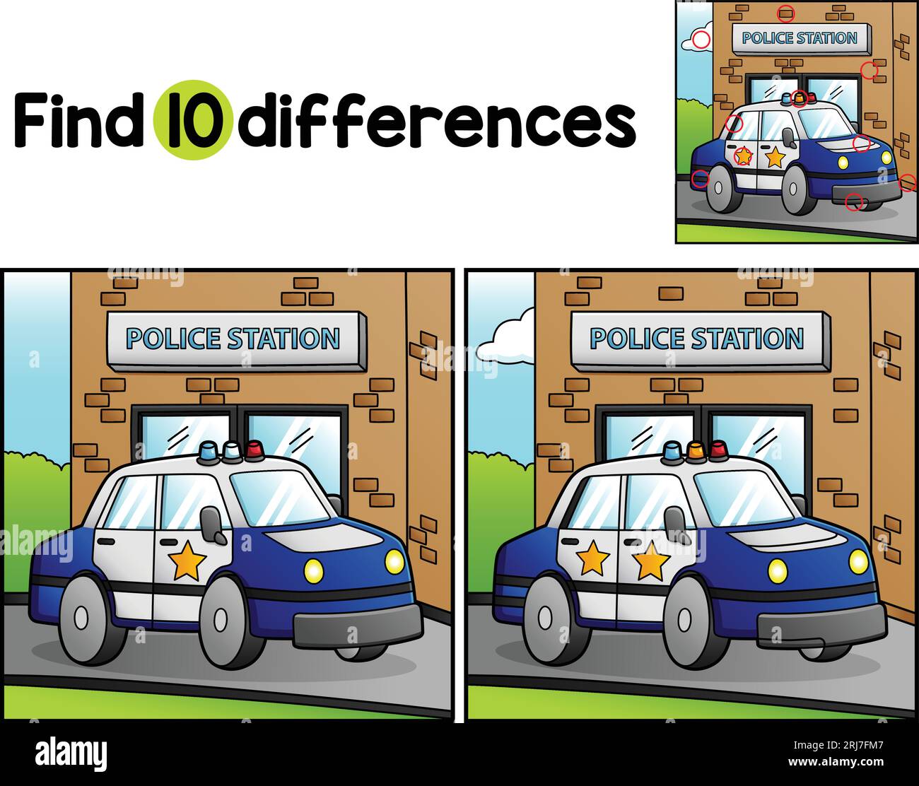 Police Car Vehicle Find The Differences Stock Vector Image & Art - Alamy