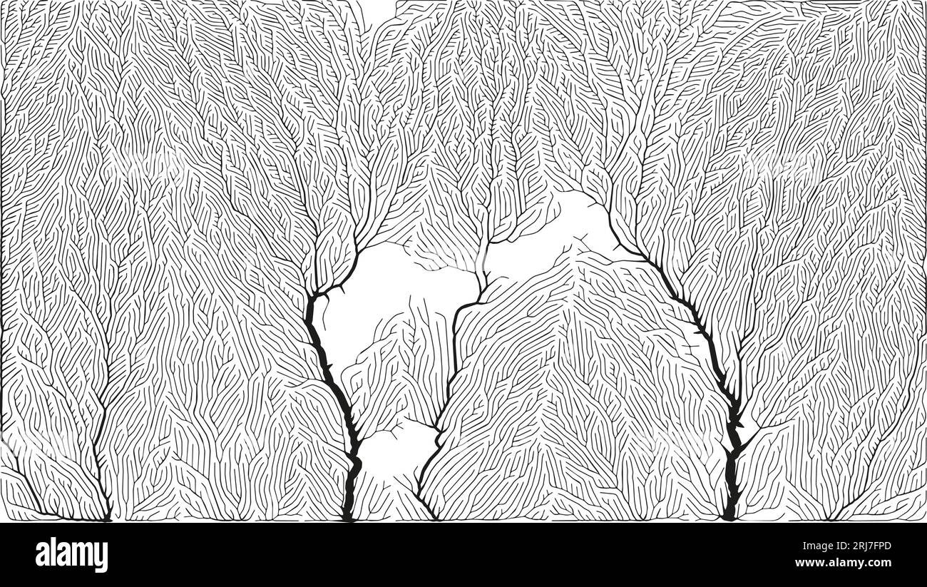 Growth pattern. Generative branching structure. Organic net of vessels texture Stock Vector ...