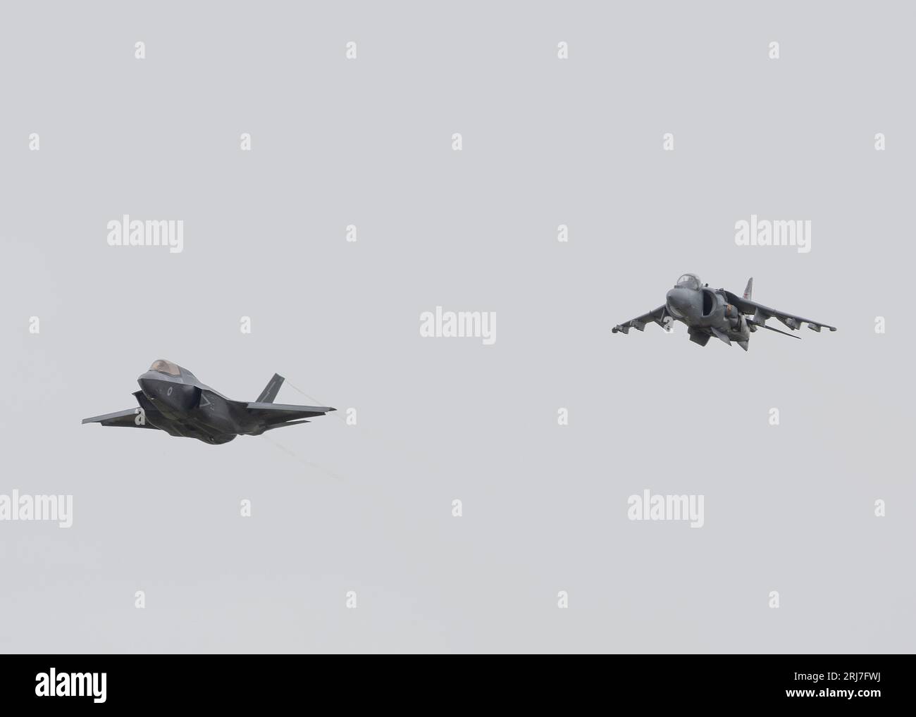 An RAF Lockheed Martin F-35 Lightning II and a Spanish Navy McDonnell ...