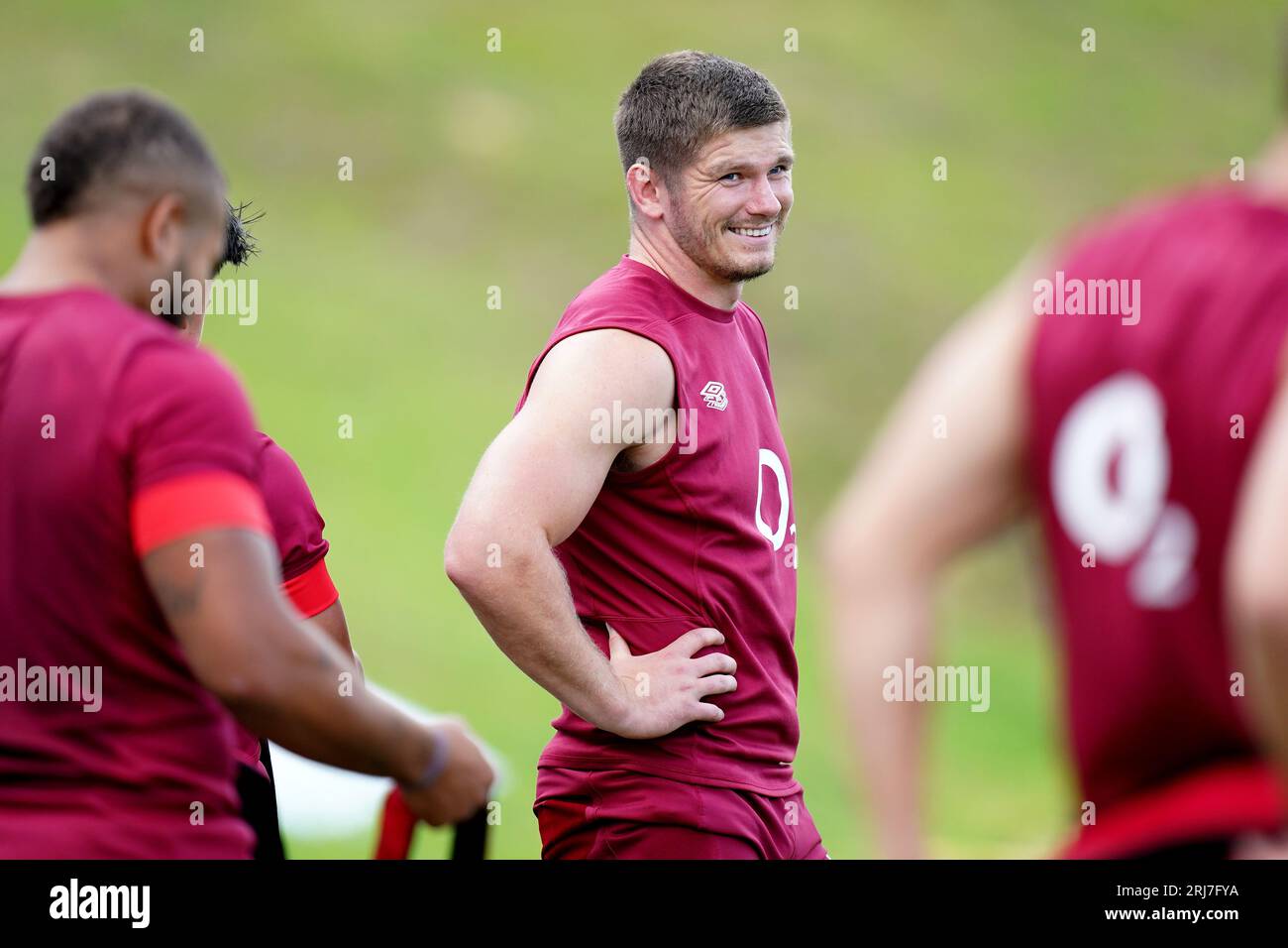 England's Owen Farrell during a training session at the Honda England ...
