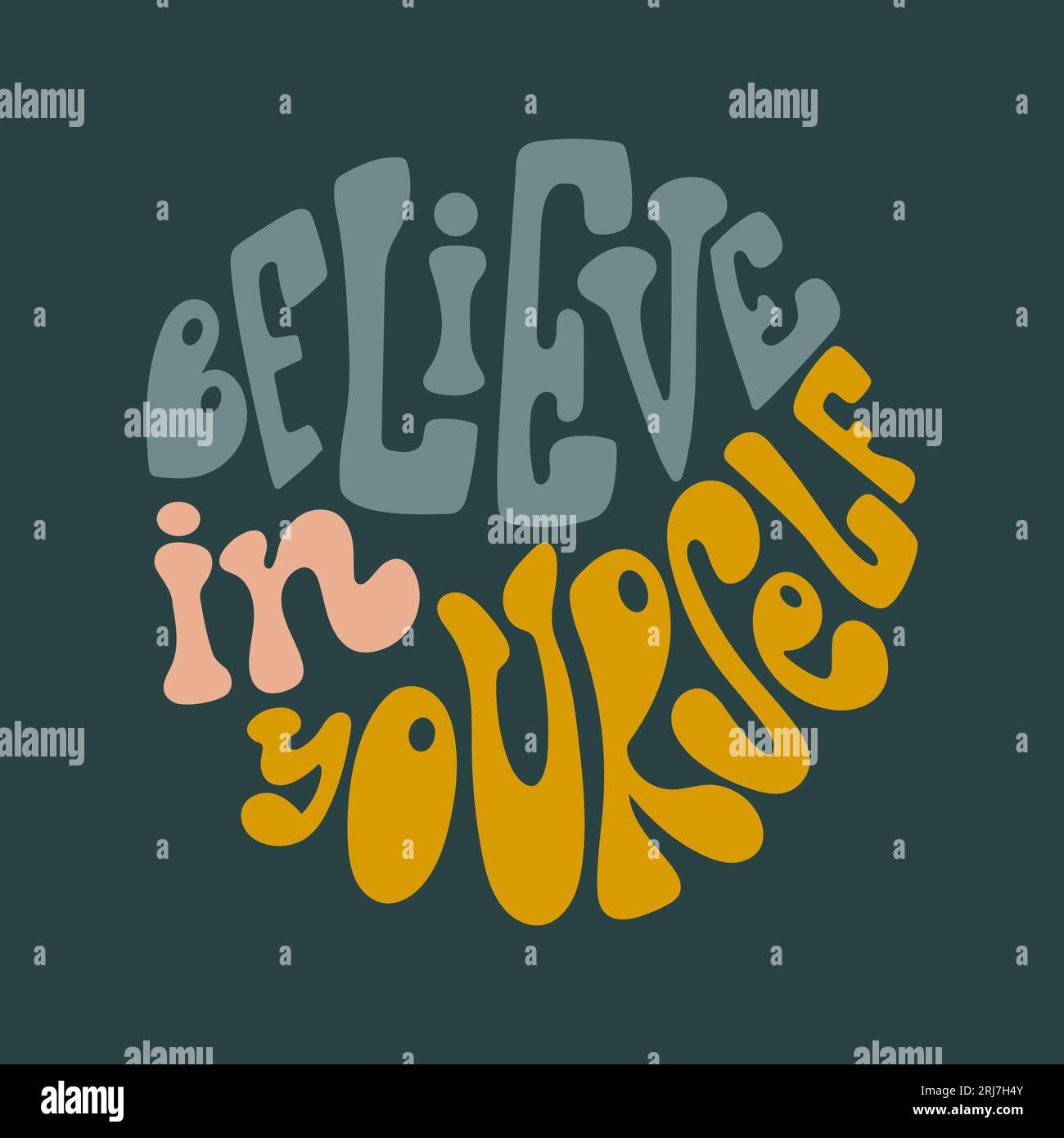 Believe in yourself lettering motivational slogan Stock Vector Image ...