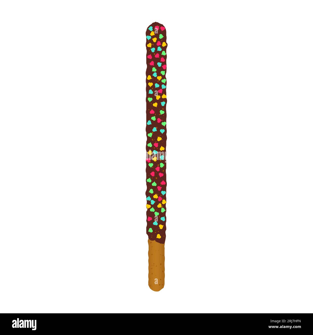 Frosted chocolate chip cookie stick in sprinkles Stock Vector Image ...