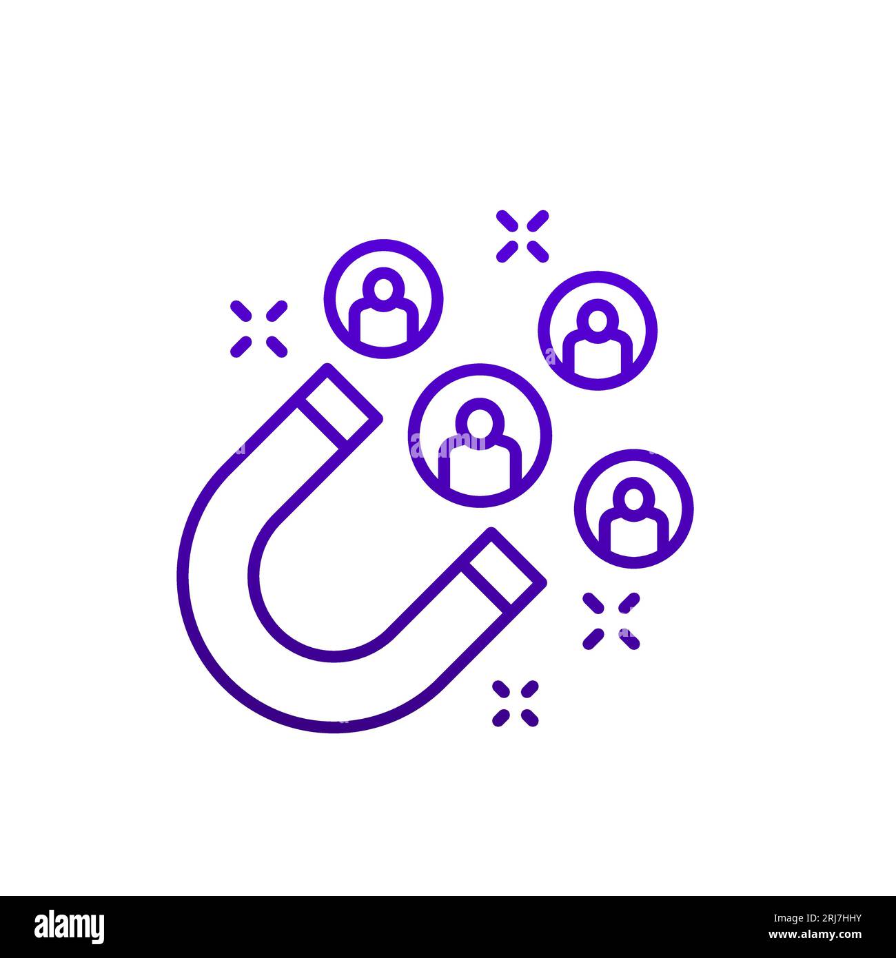 customer retention line icon with a magnet Stock Vector Image & Art - Alamy