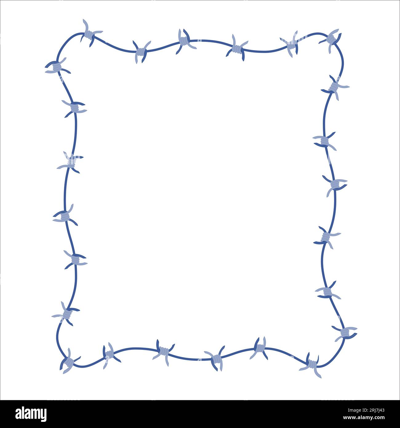 Sharp barbed wire fence barrier frame illustration Stock Vector Image ...
