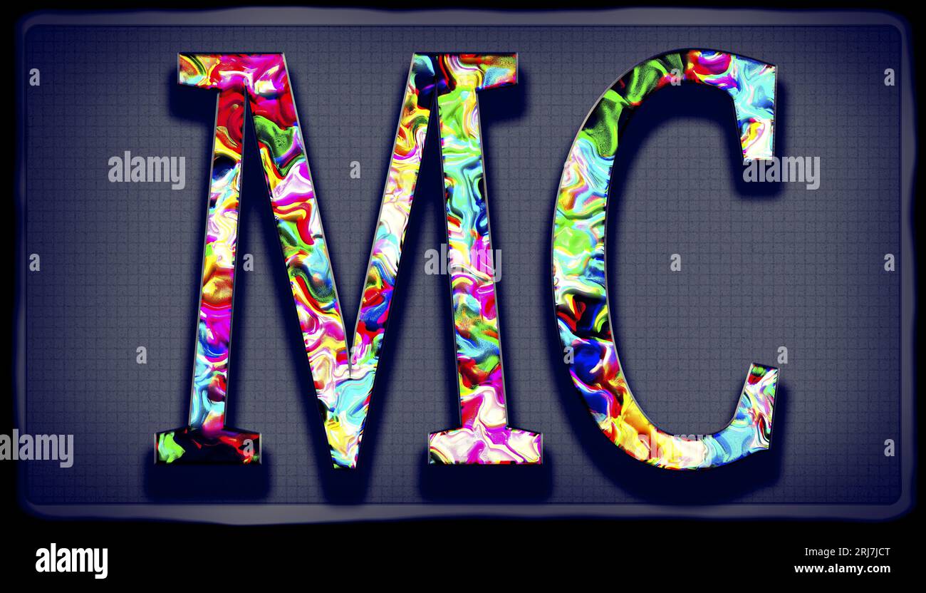 Double letter signature MC in an unique design named Painter rough ...