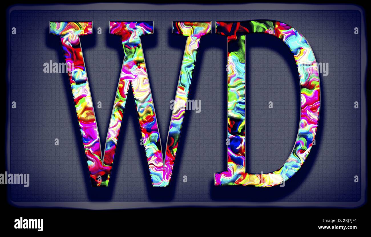 Double letter signature WD in an unique design named Painter rough ...