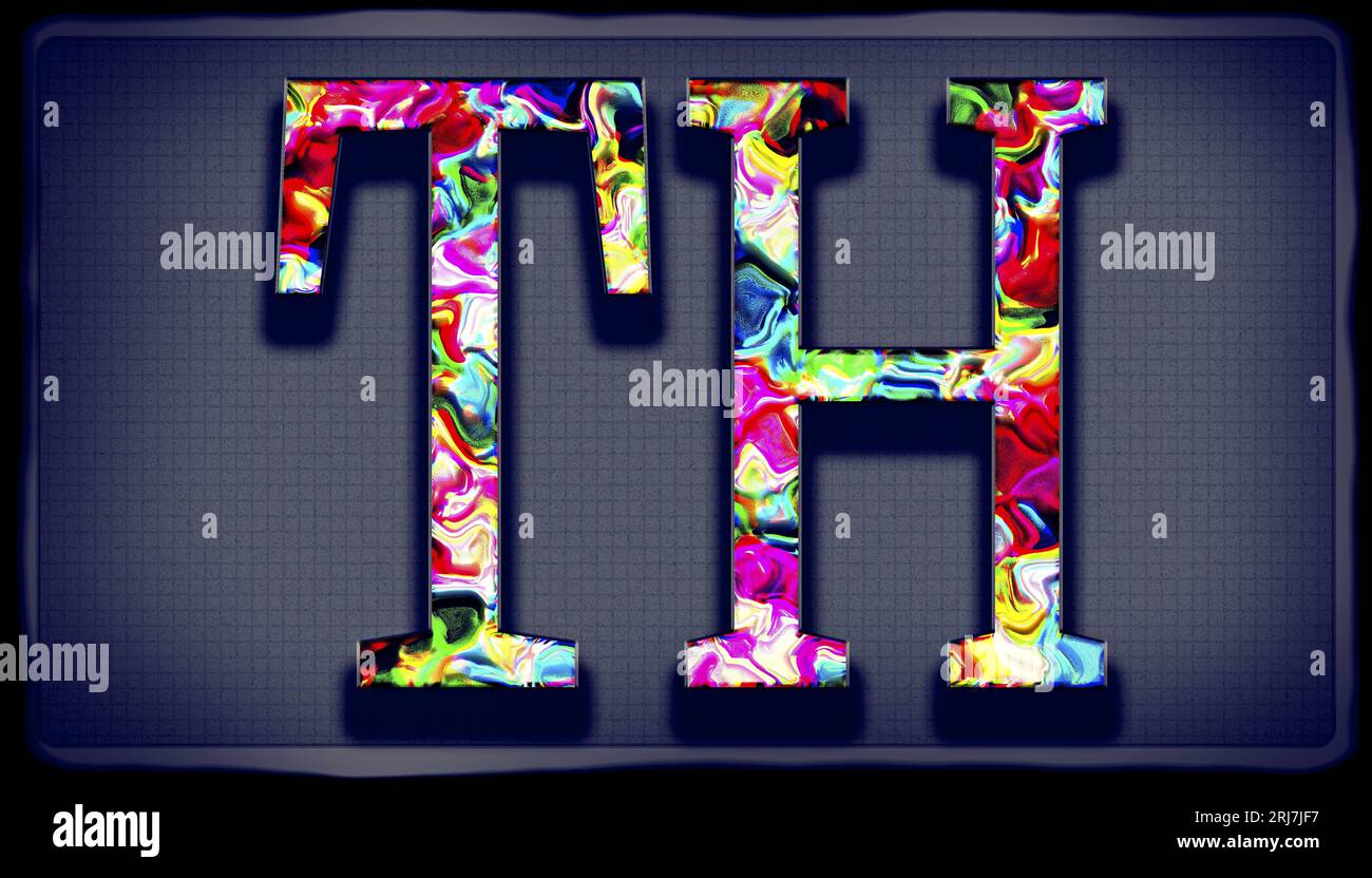 Double letter signature TH in an unique design named Painter rough ...