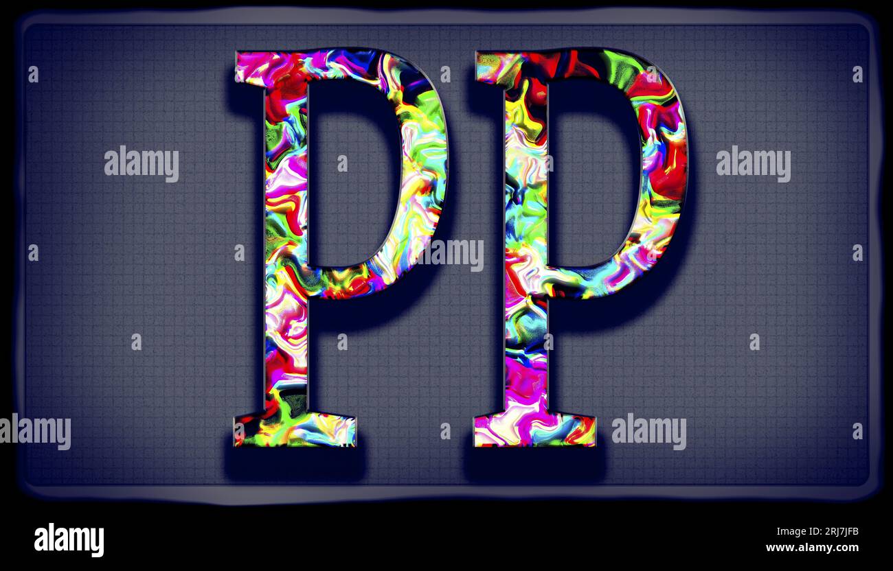 Double letter signature PP in an unique design named Painter rough ...