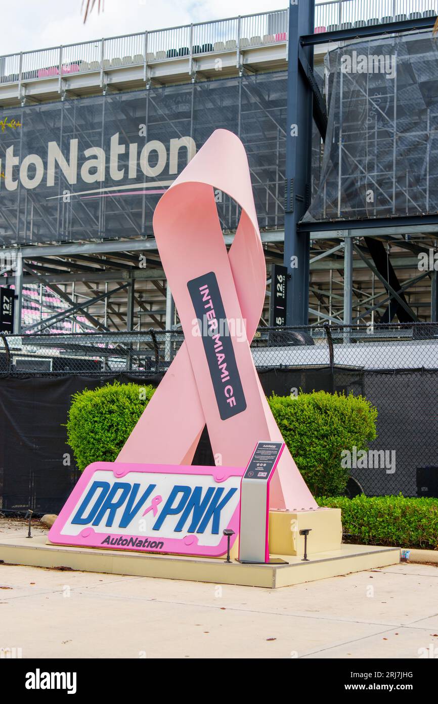 Fort Lauderdale, FL, USA - August 19, 2023: Pink Ribbon at Inter Miami ...