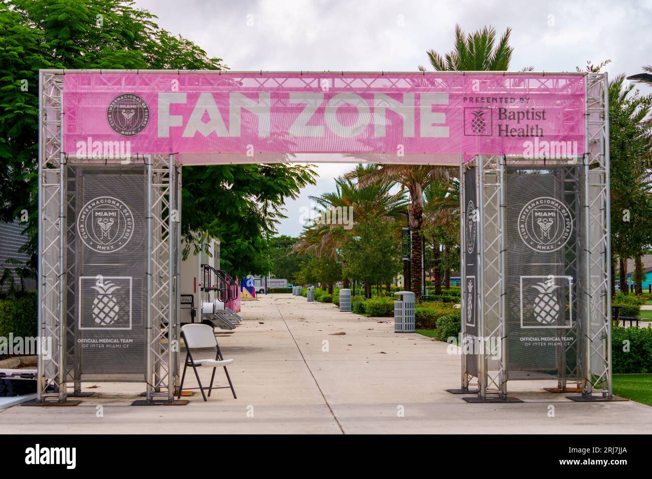 Fort Lauderdale, FL, USA - August 19, 2023: Fan Zone entrance at the ...
