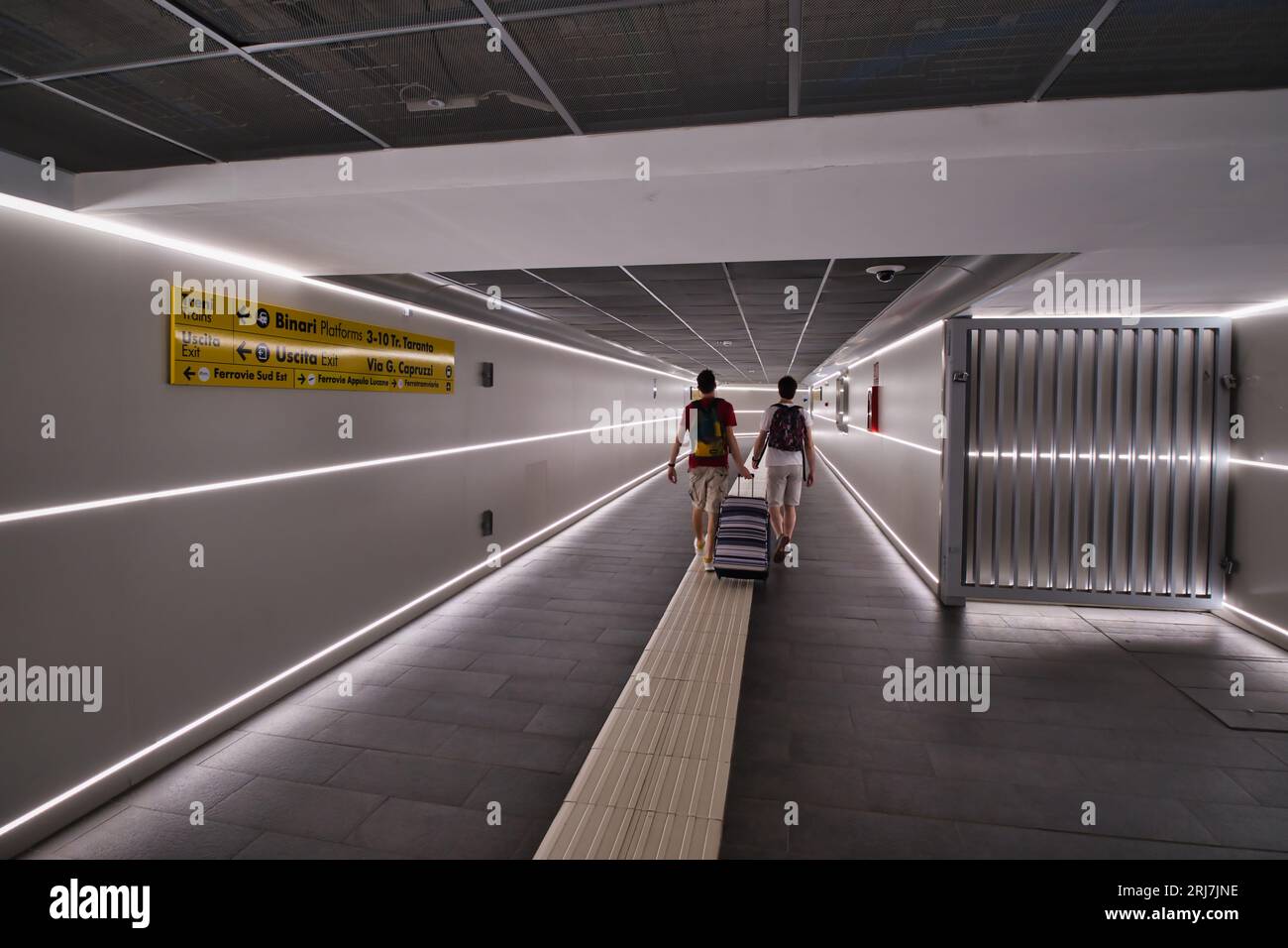 Scenic view of the underground passage of the train station In Bari ...