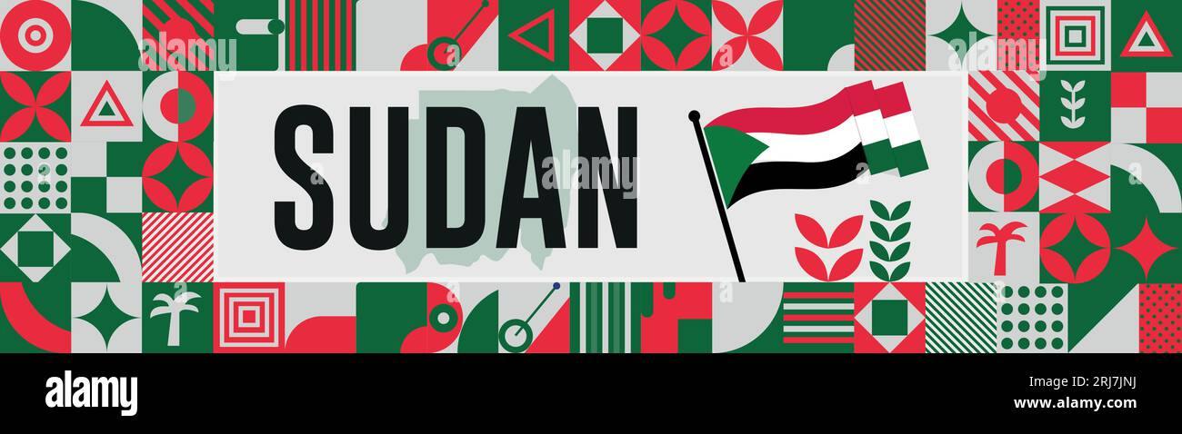 South sudan national day banner with map, flag colors theme background ...