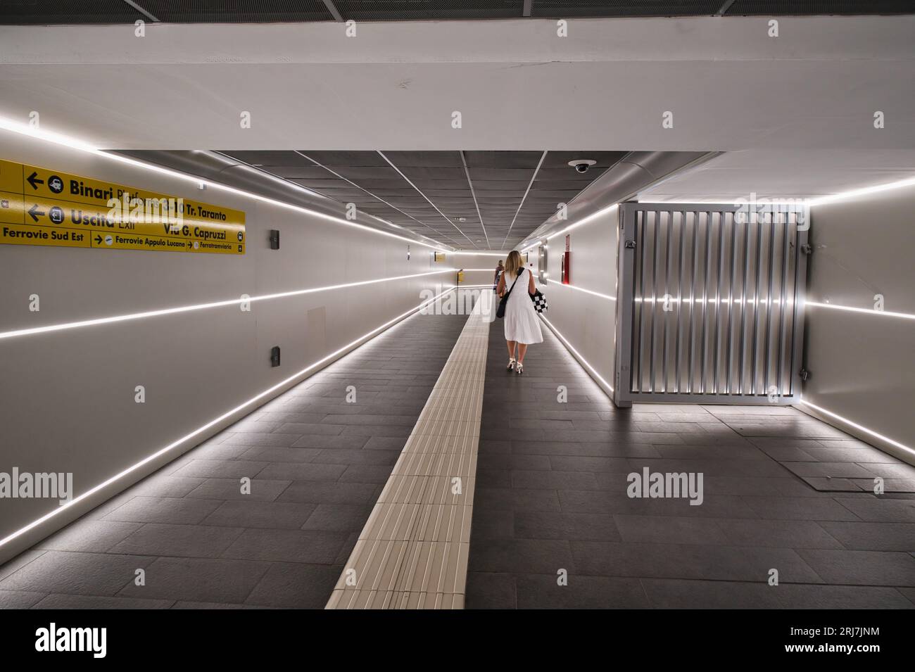 Scenic view of the underground passage of the train station In Bari ...