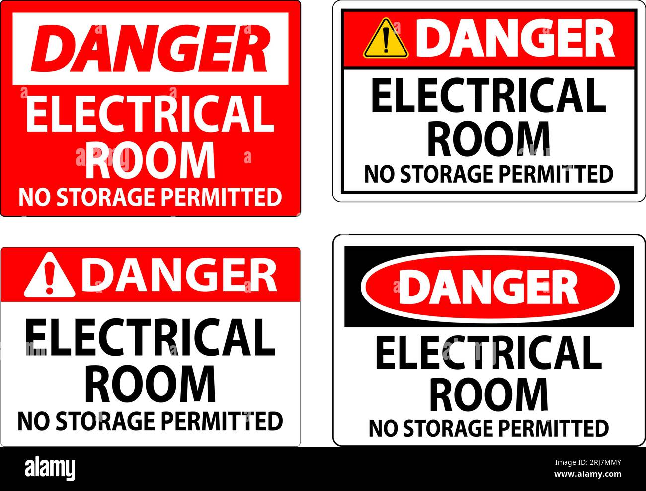 Danger Sign Electrical Room, No Storage Permitted Stock Vector Image ...