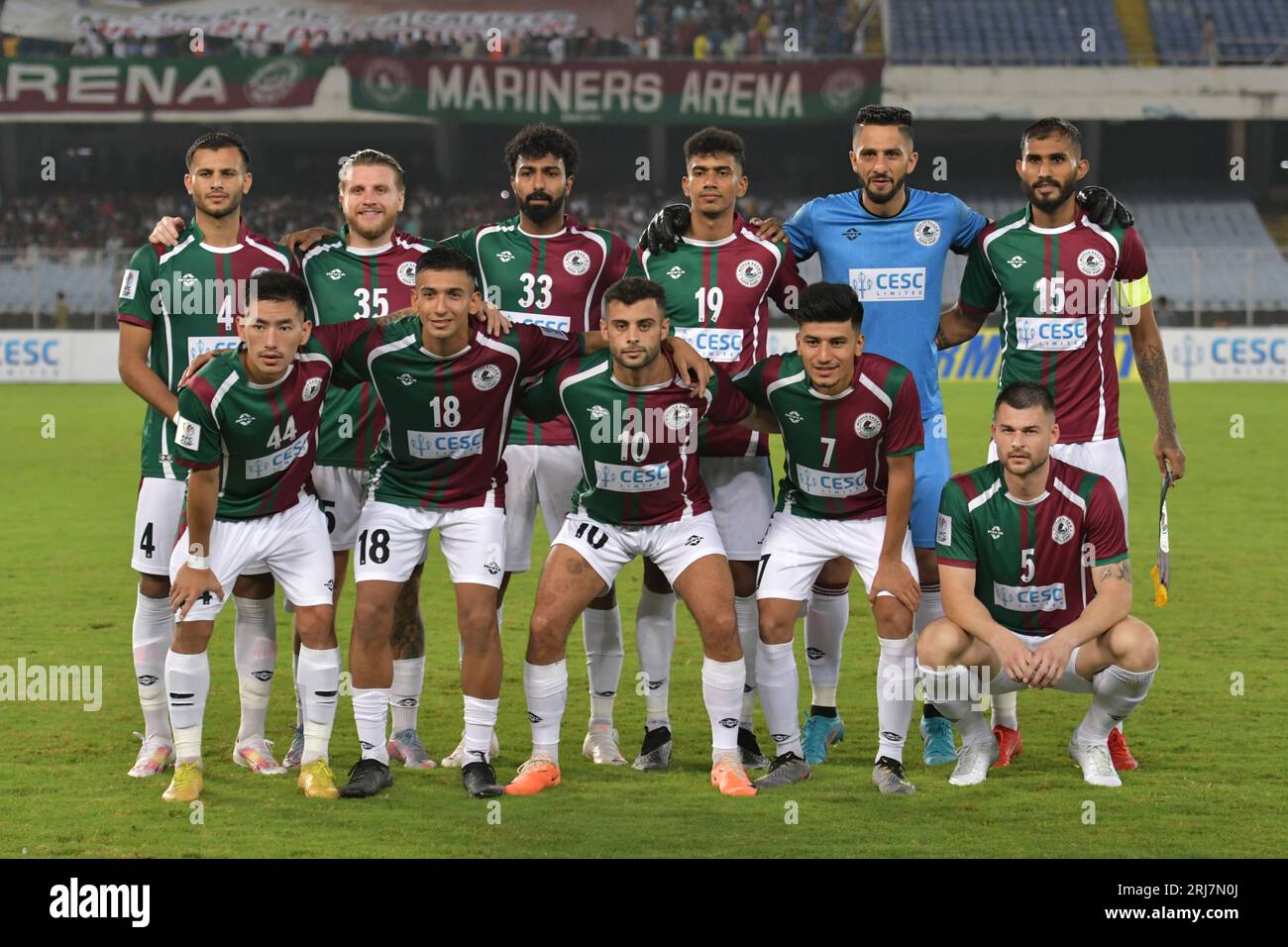 Kolkata, India. 16th Aug, 2023. Mohun Bagan Super Giant team players ...