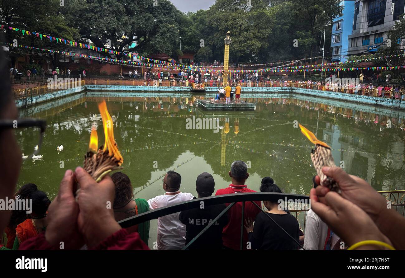 Kathmandu, Bagmati, Nepal. 21st Aug, 2023. Womer offer prayers during ...