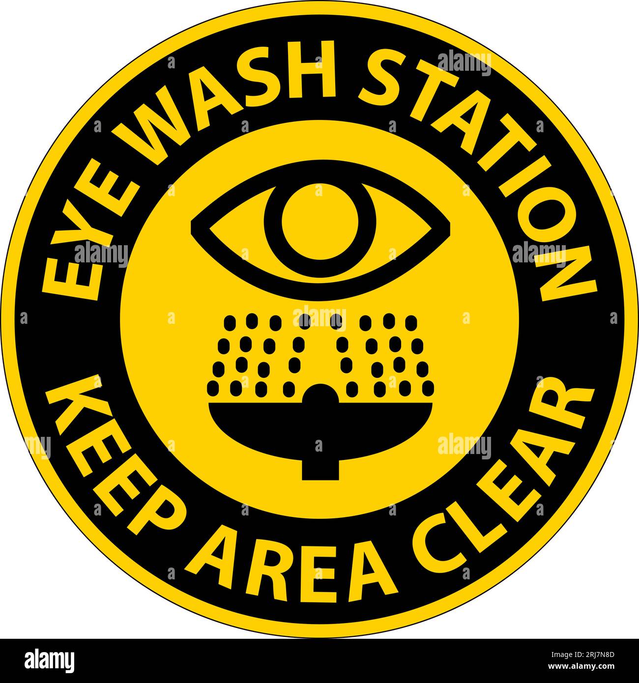 Floor Sign Eye Wash Station - Keep Area Clear Stock Vector Image & Art ...