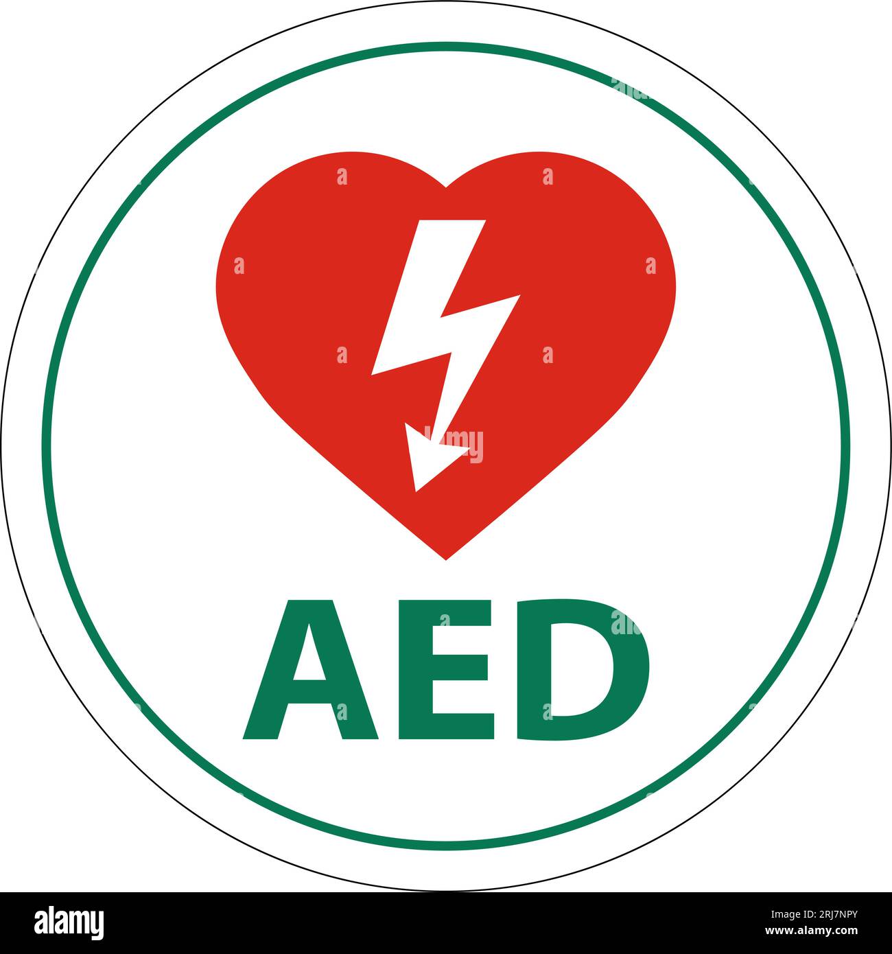 Floor Sign AED with Defib Heart, Red Border Floor Sign Stock Vector ...