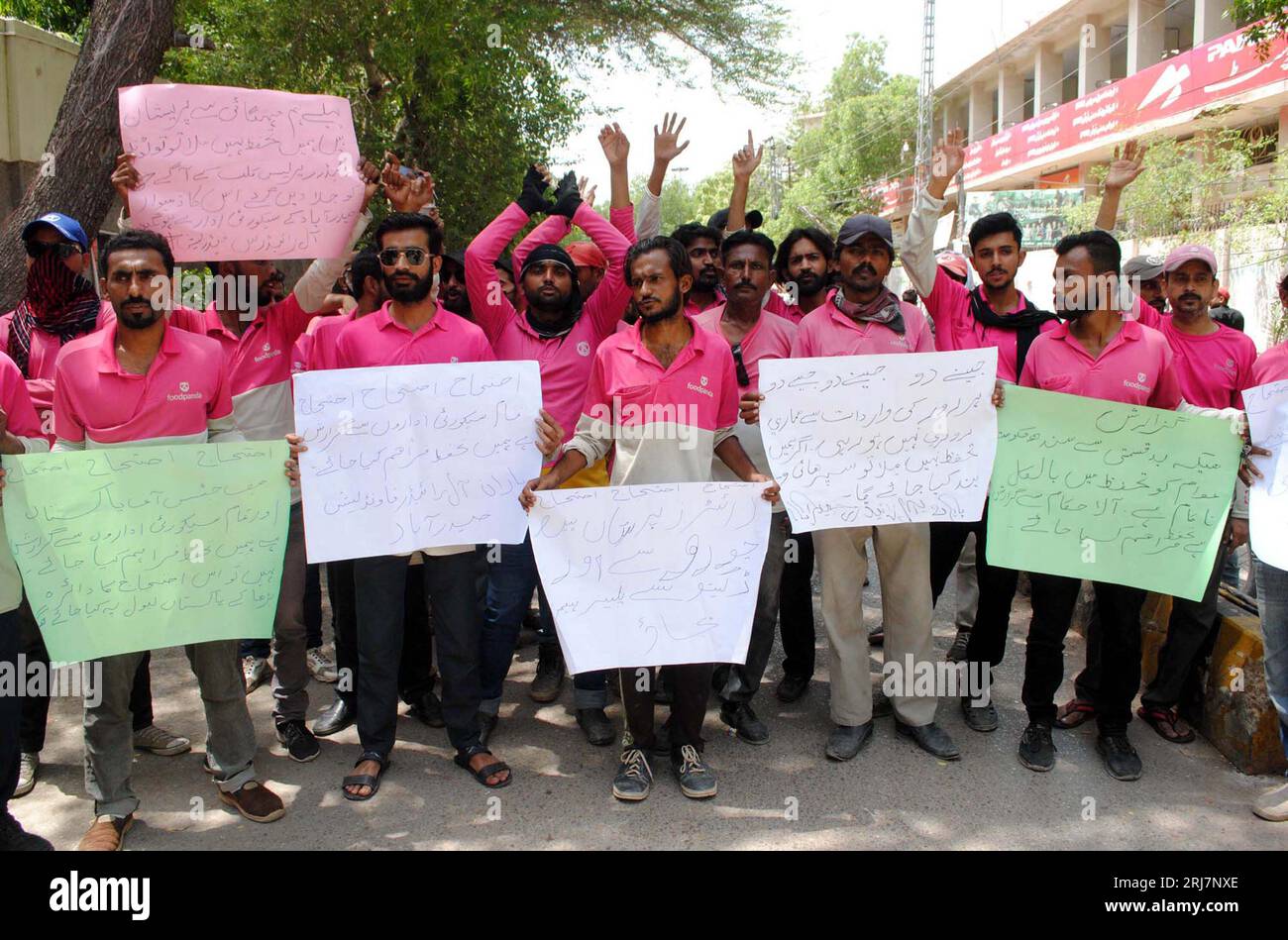 Food delivery riders are holding protest demonstration against ...