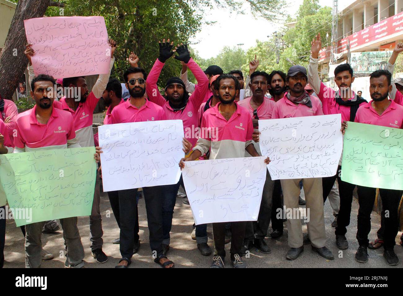 Food delivery riders are holding protest demonstration against ...