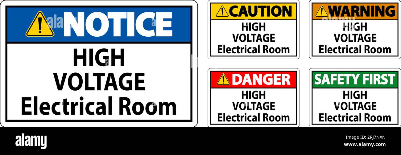 Danger Sign High Voltage - Electrical Room Stock Vector Image & Art - Alamy