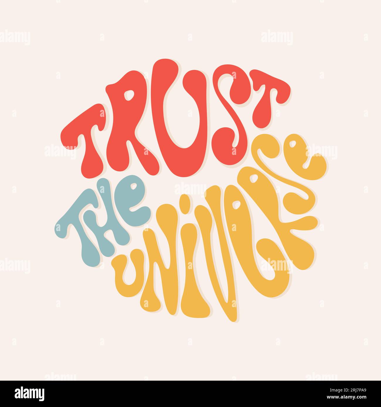 Trust the universe lettering in groovy style Stock Vector Image & Art ...
