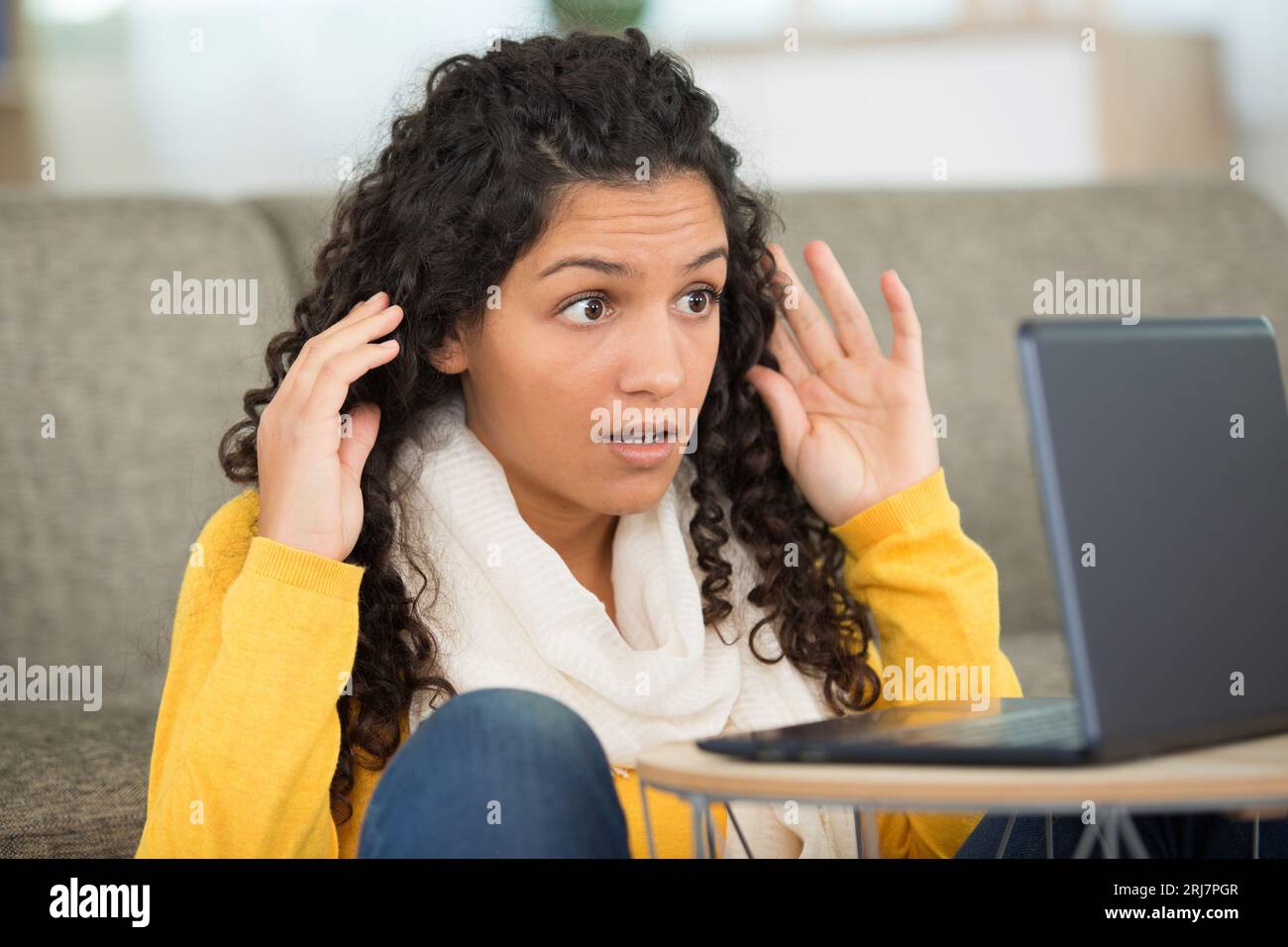 Frustrate student looking laptop hi-res stock photography and images ...