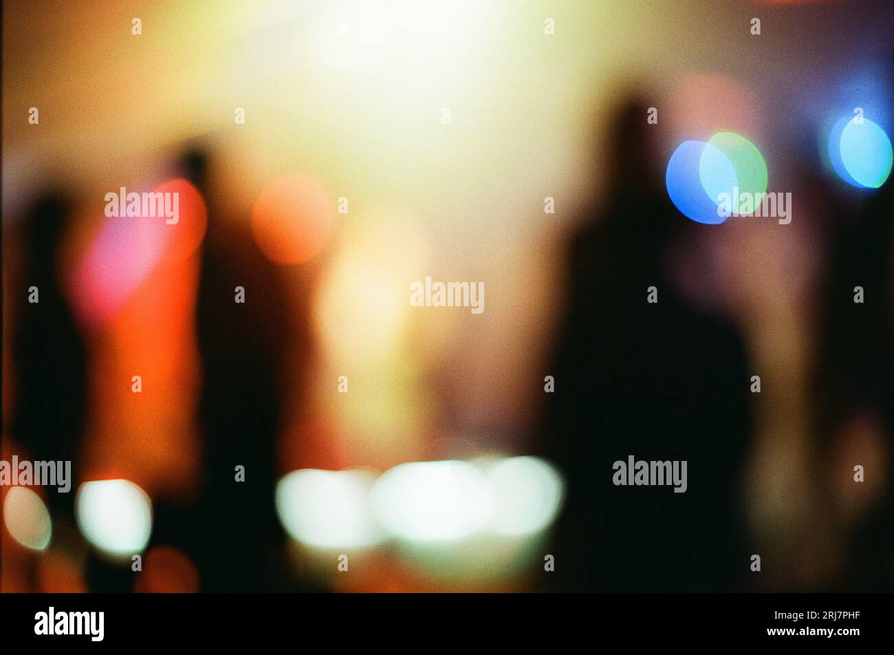 abstract analogue photography: Blurred Silhouettes of Dancing Crowd ...