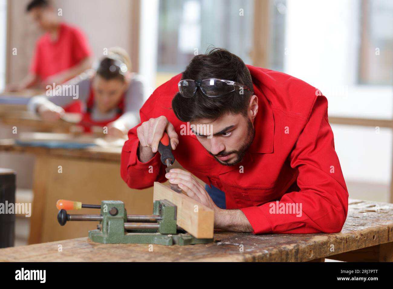 Close up carpenter using chisel hi-res stock photography and images - Alamy